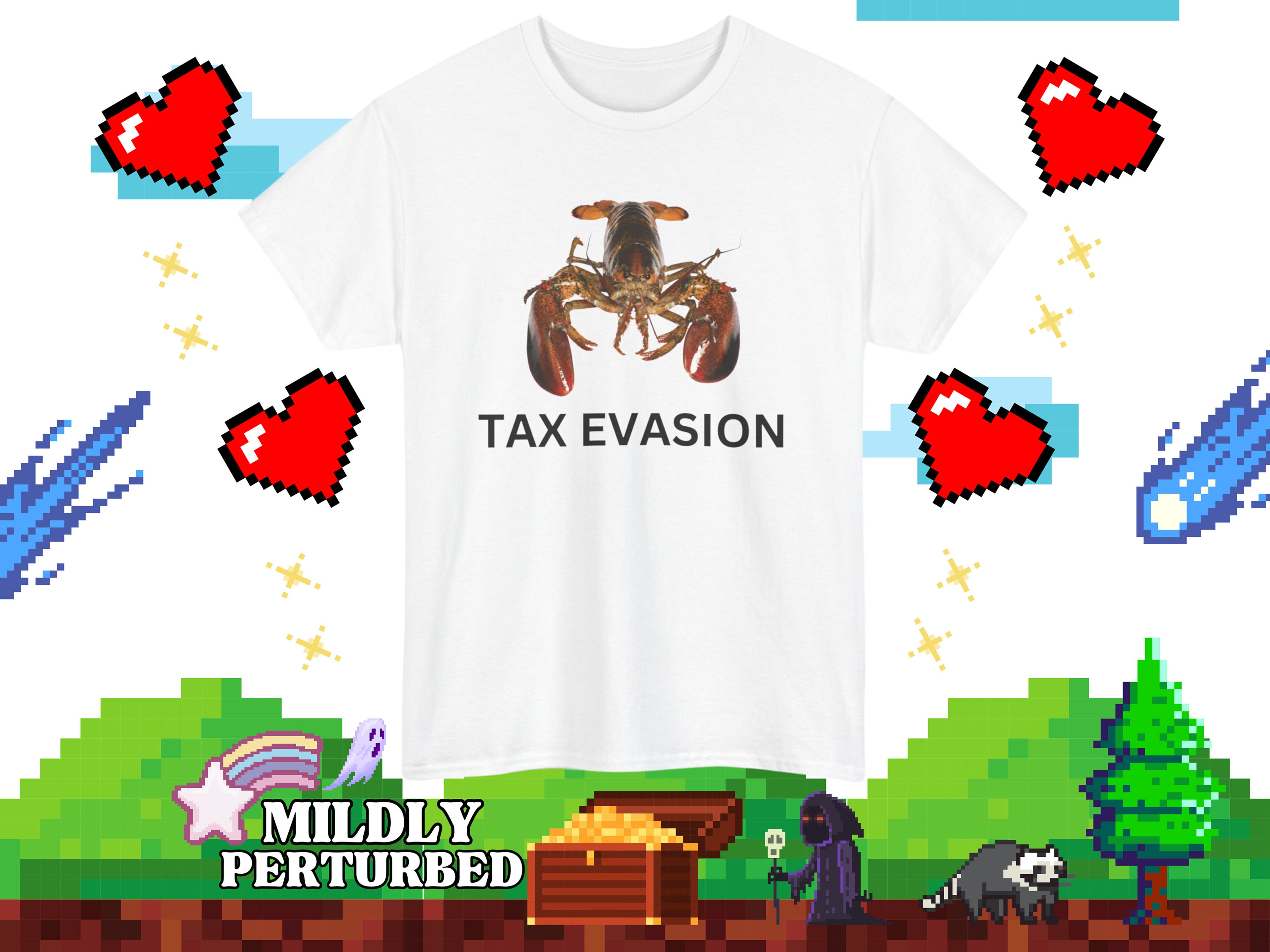 EverAura Tax Evasion Lobster Funny Meme T-shirt, Ironic Gen z Meme ...