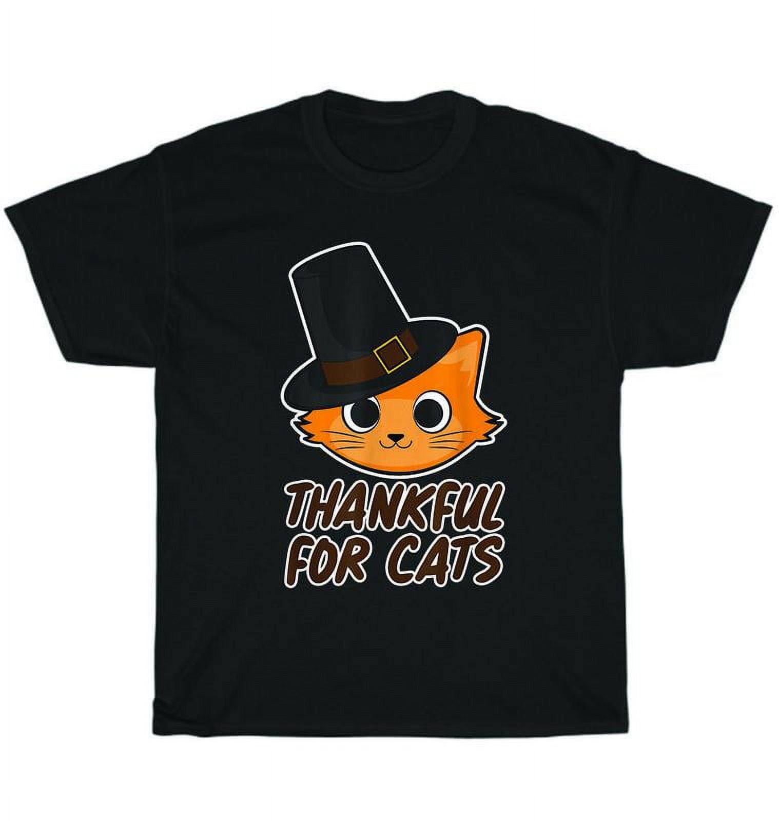 EverAura Thankful for Cats Cat Friends Thanksgiving Turkey T-Shirt Uni ...