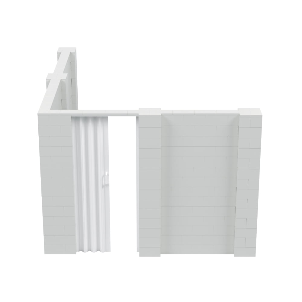 EverBlock 10’ x 12’ x 7’ L-Shaped Wall Kit with Accordion Door | 3’ x 7 ...