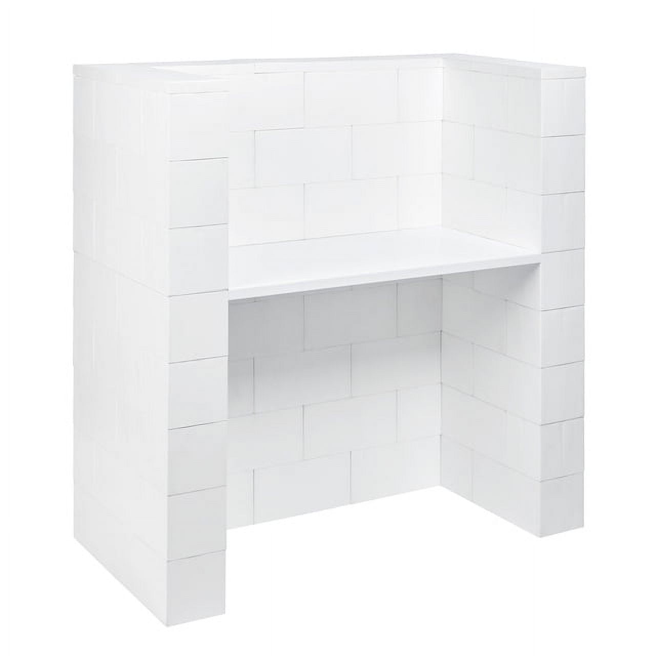 EverBlock 4’ Office Desk with Privacy Kit | 48”L x 24”W x 48”H | Modular Building Blocks | Home ...