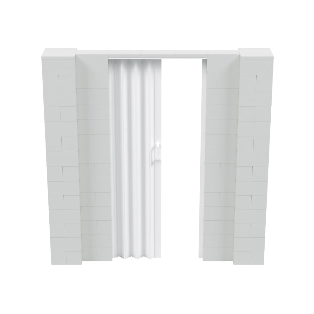 EverBlock 7’ x 7’ Wall Kit with Accordion Door | 3’ x 7’ Doorway ...