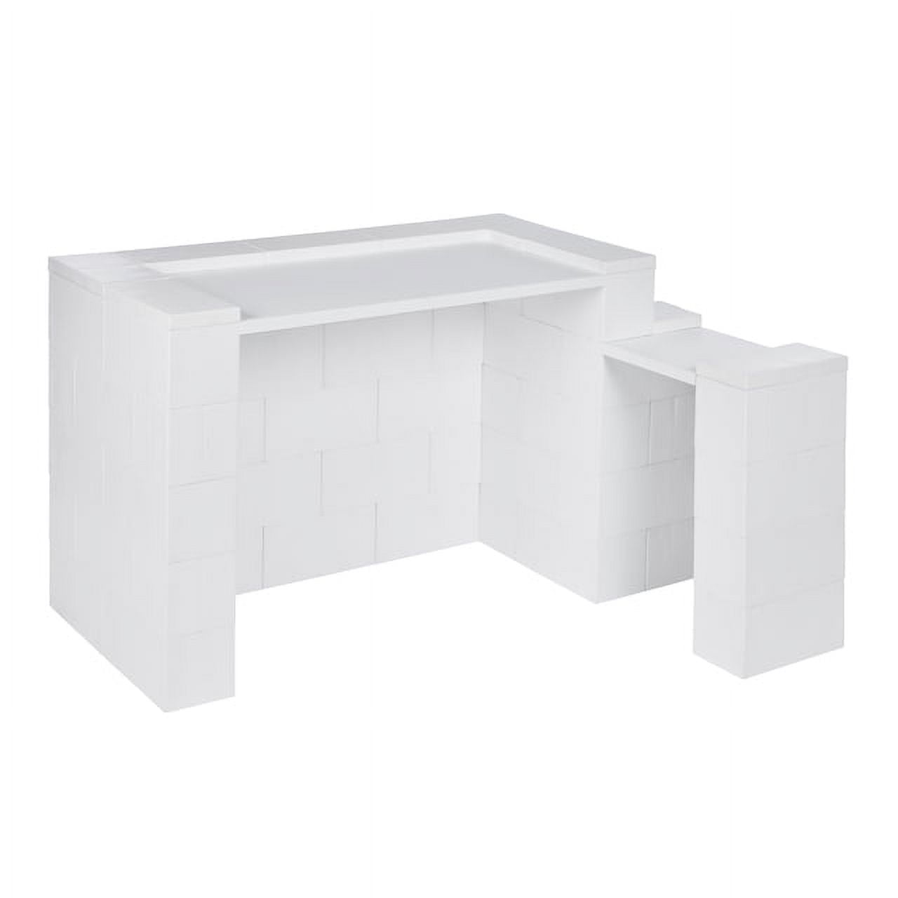 EverBlock Simplicity Desk Kit with Return | 48”L x 24”W x 30”H | 24” x 24” Return | Modular ...