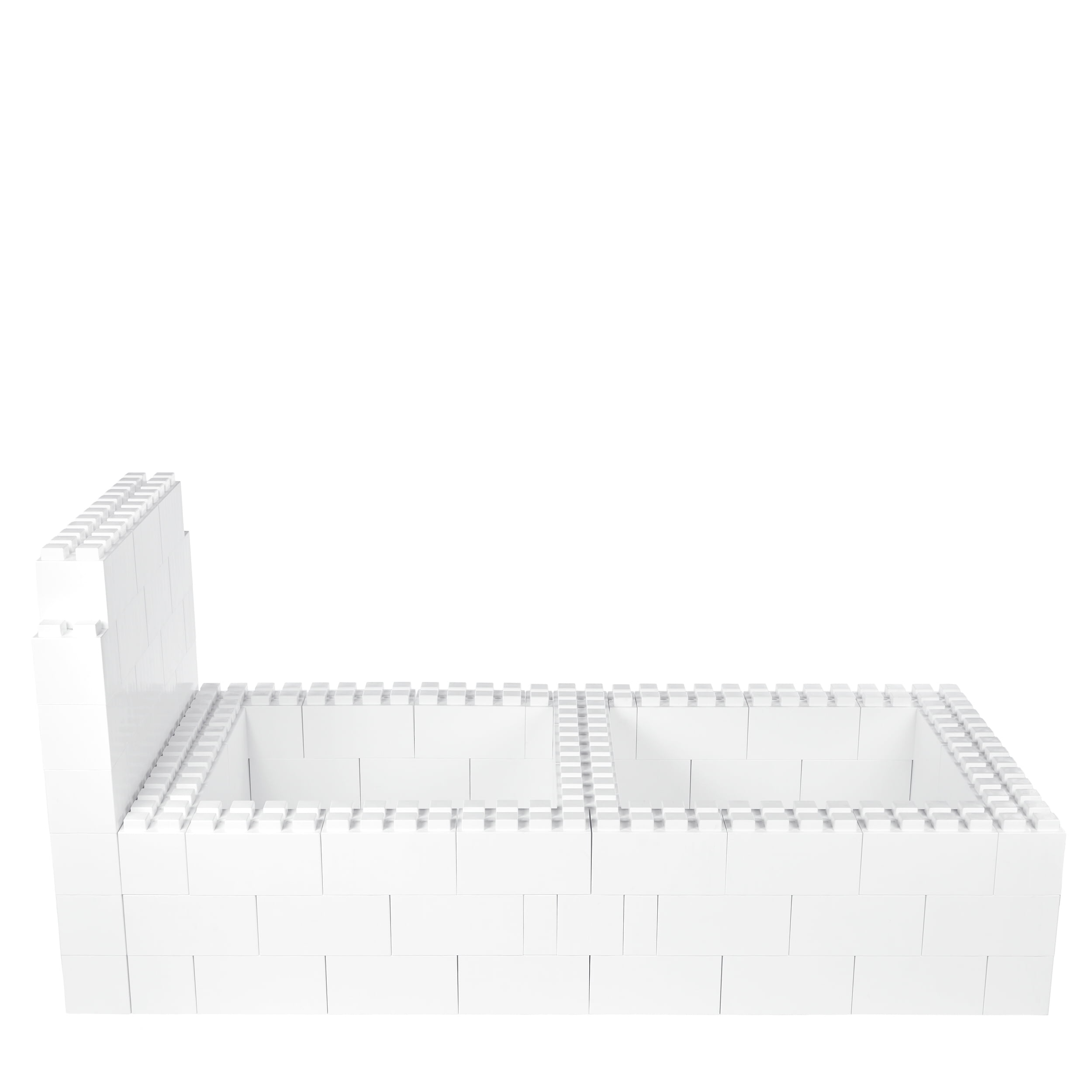 EverBlock Twin Bed Frame with Headboard Kit | 3’ 6" x 7’ x 1’ 7” | Modular Bed, Frame ...