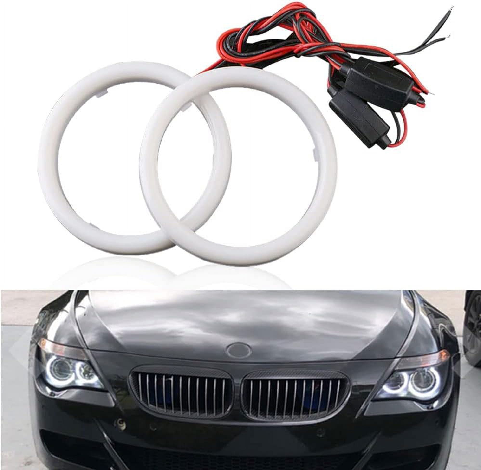 EverBright 1Pair White 90MM Car Led Cotton Lights Angel Eyes Halo Rings ...