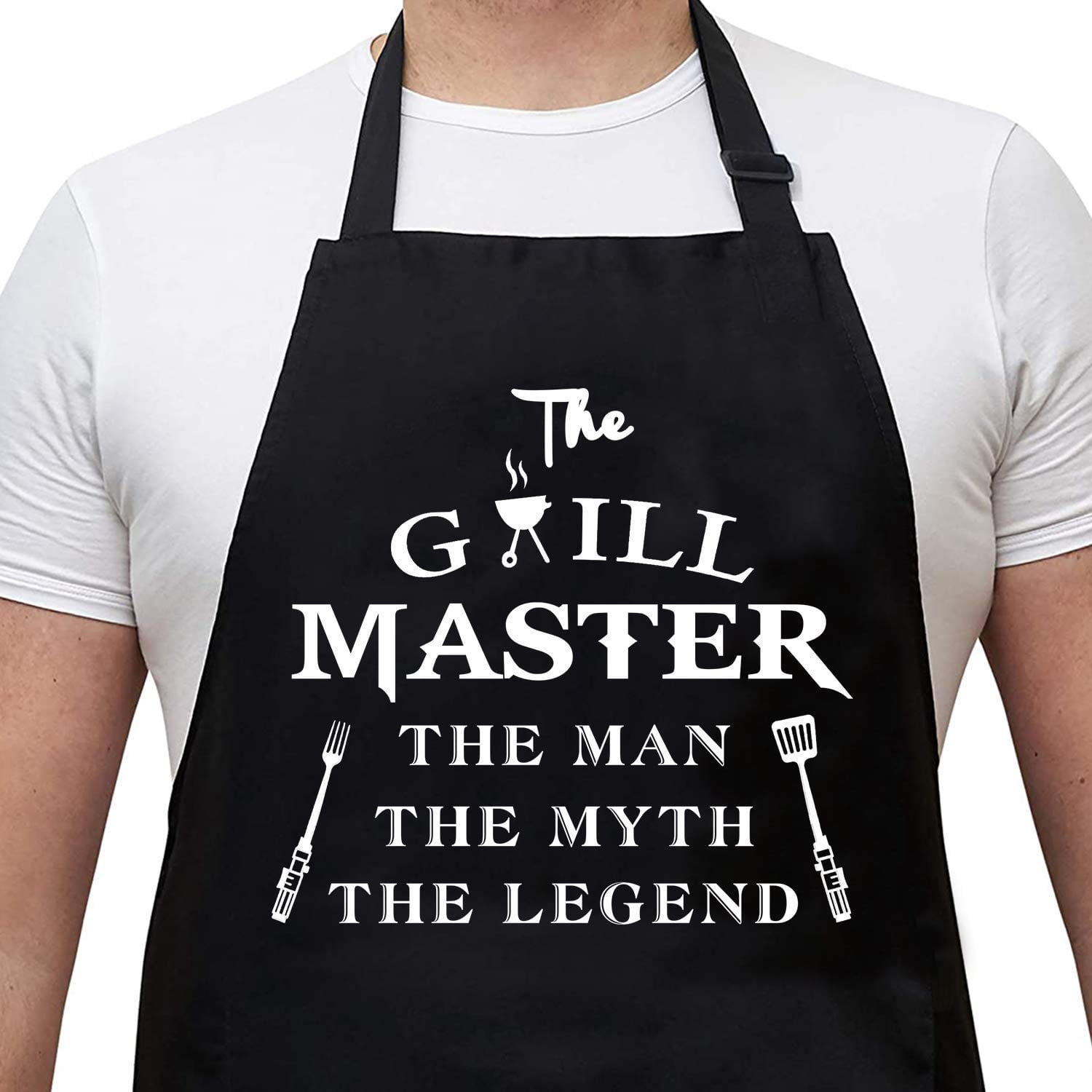 EverBrioly Funny Grill Master Apron for Men, “The Man The Myth The ...