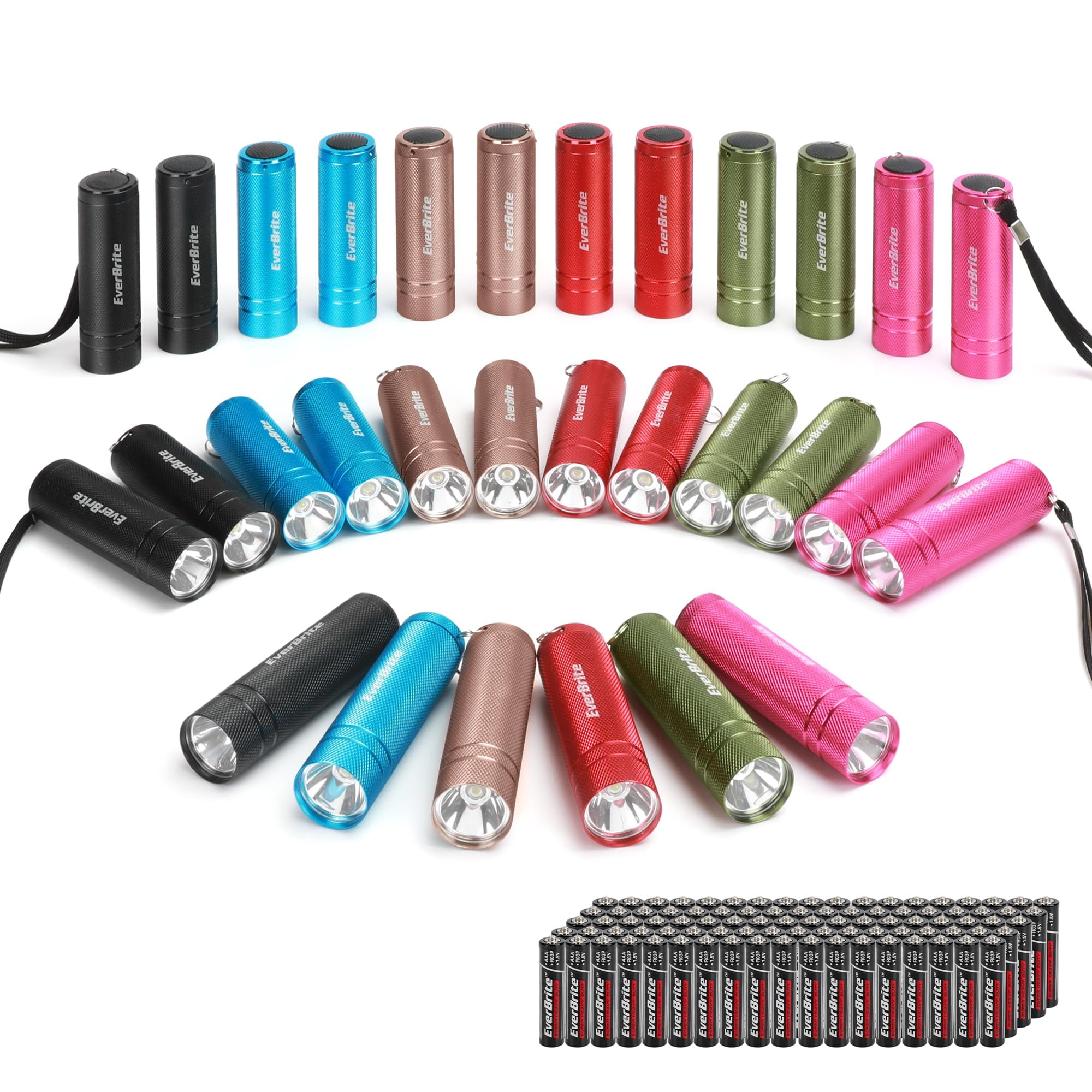 EverBrite 30-Pack Mini Flashlight Set, Aluminum LED Handheld Torches ...