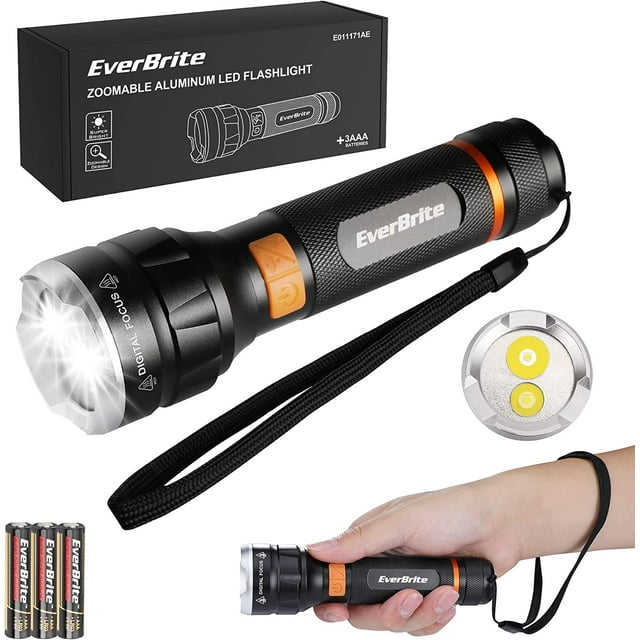 EverBrite LED Flashlight High Lumens, Super Bright, Zoomable Aluminum ...