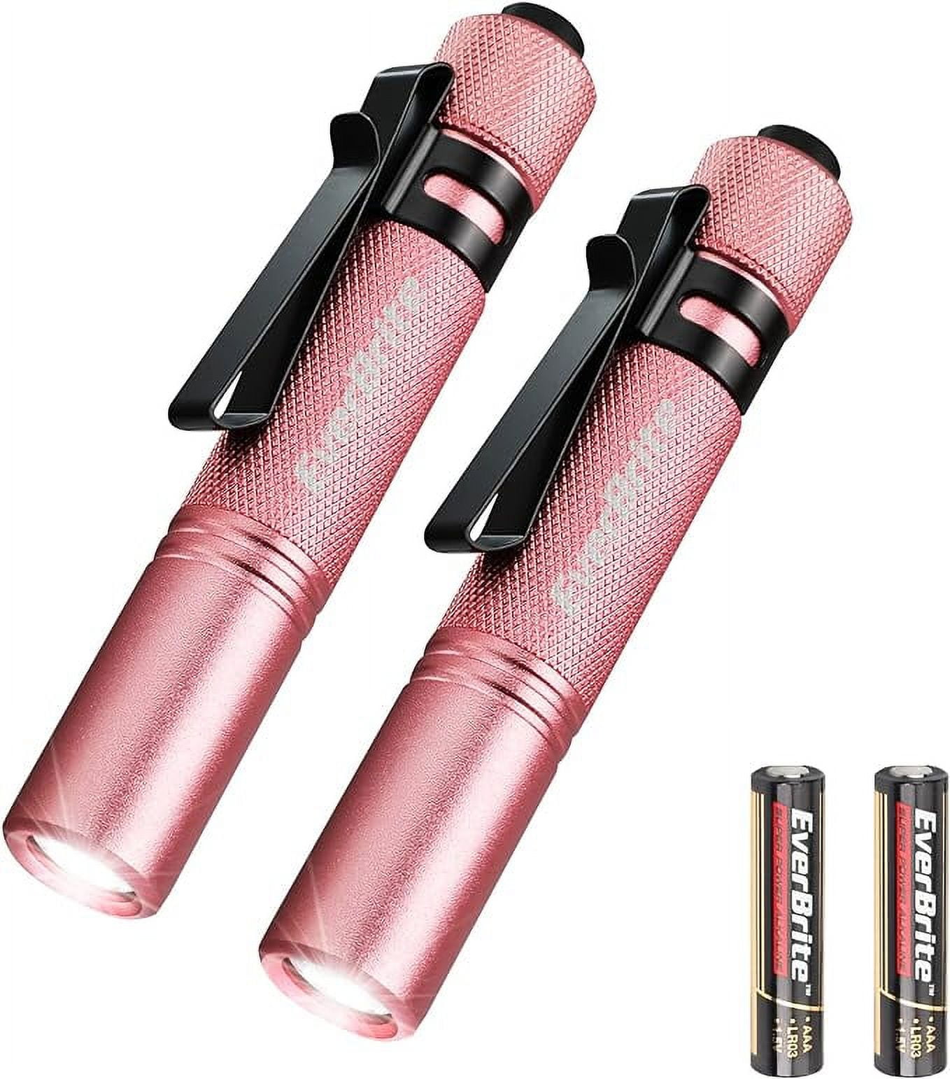 EverBrite LED Pocket Pen Light Flashlight, 2-Pack Small Mini Penlight ...