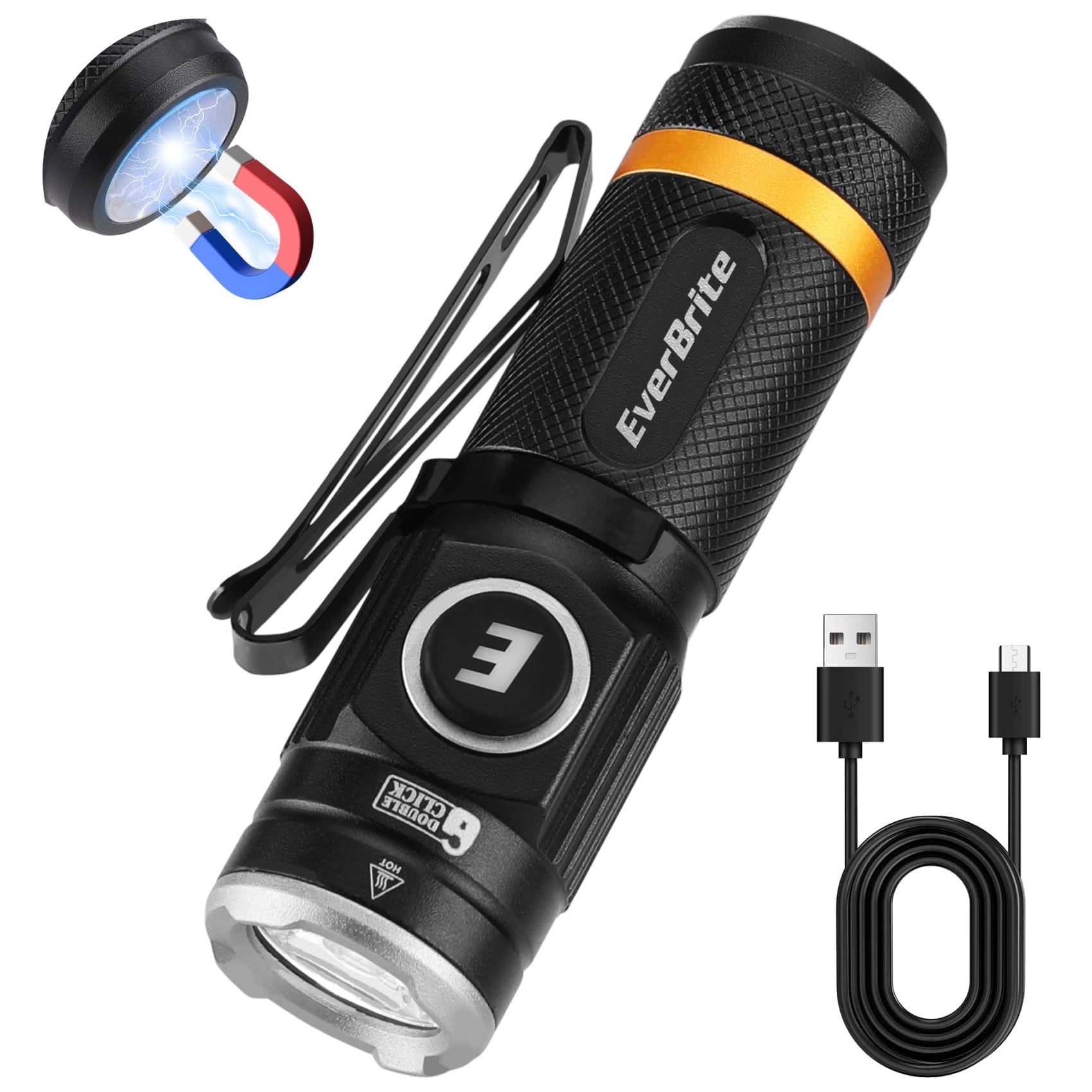 EverBrite Pocket Flashlight, USB-C Rechargeable Mini Flashlight with ...