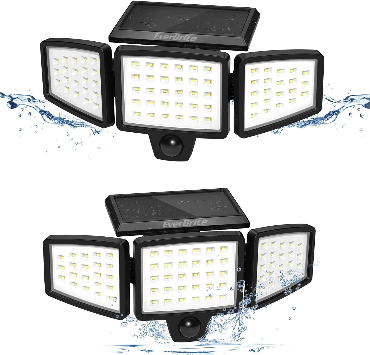 Ever Brite Waterproof Security Lights with 2 Modes Adjustable Heads 72 ...