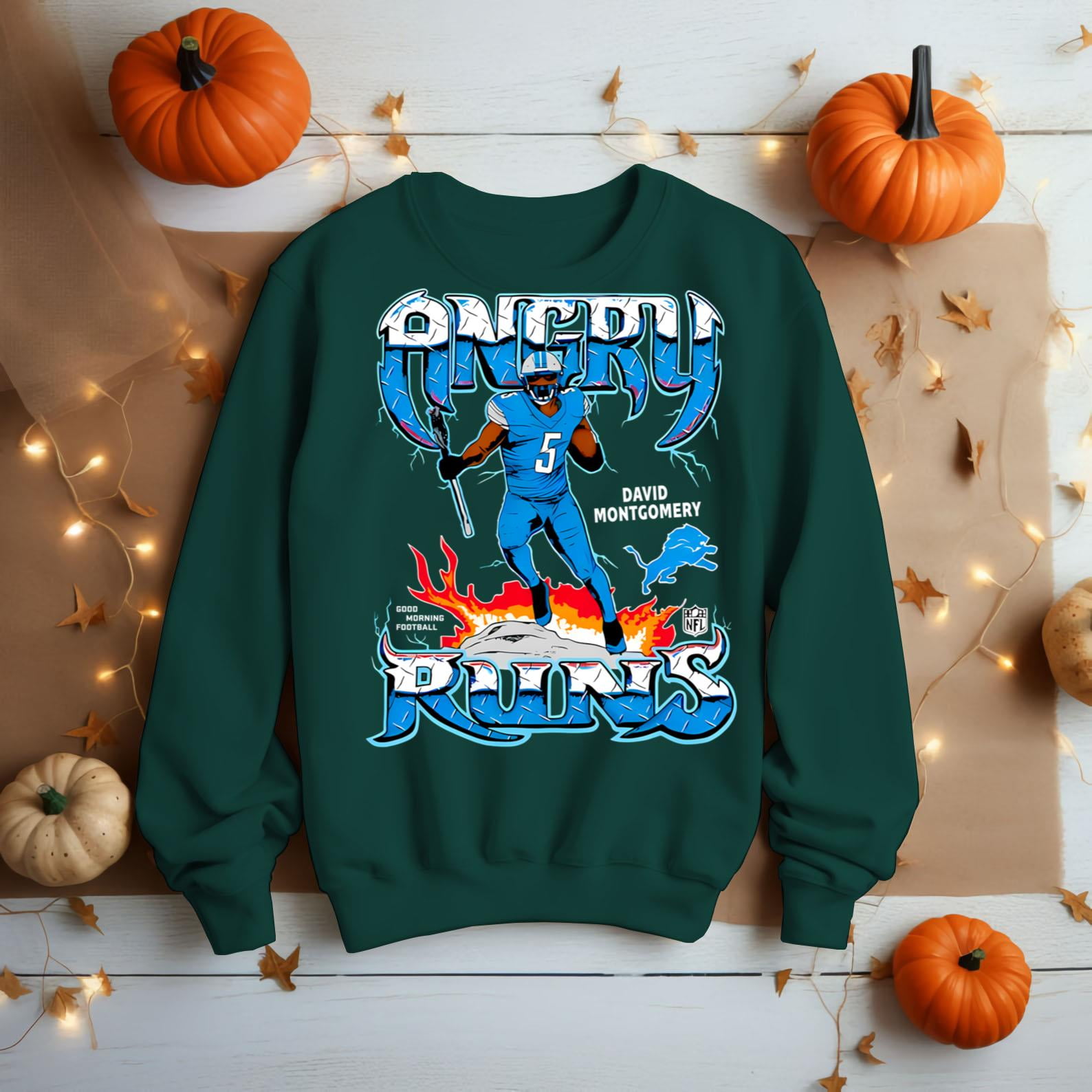 EverFind Angry Runs T Shirt Angry Runs 2024 Lions David Montgomery ...