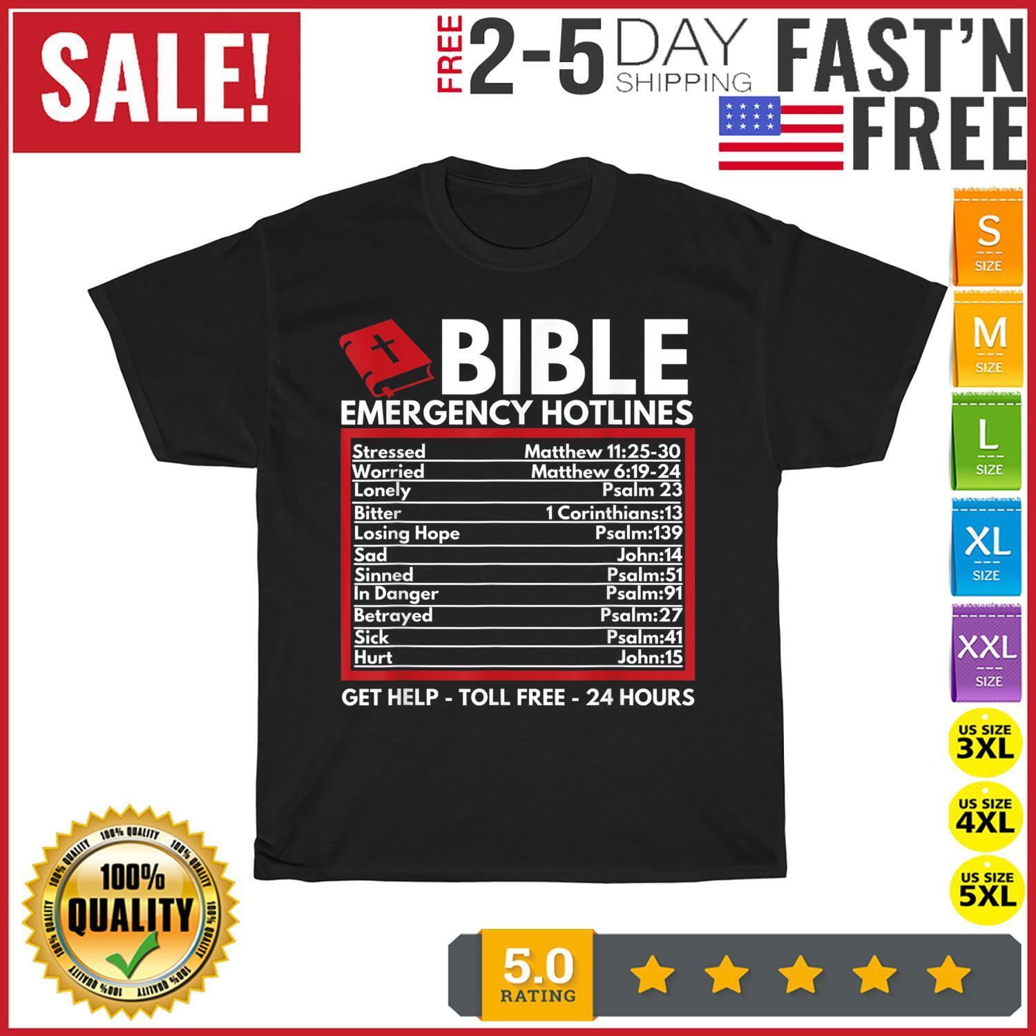 EverFind Bible Emergency Numbers - Funny Christian Bible & Jesus T ...