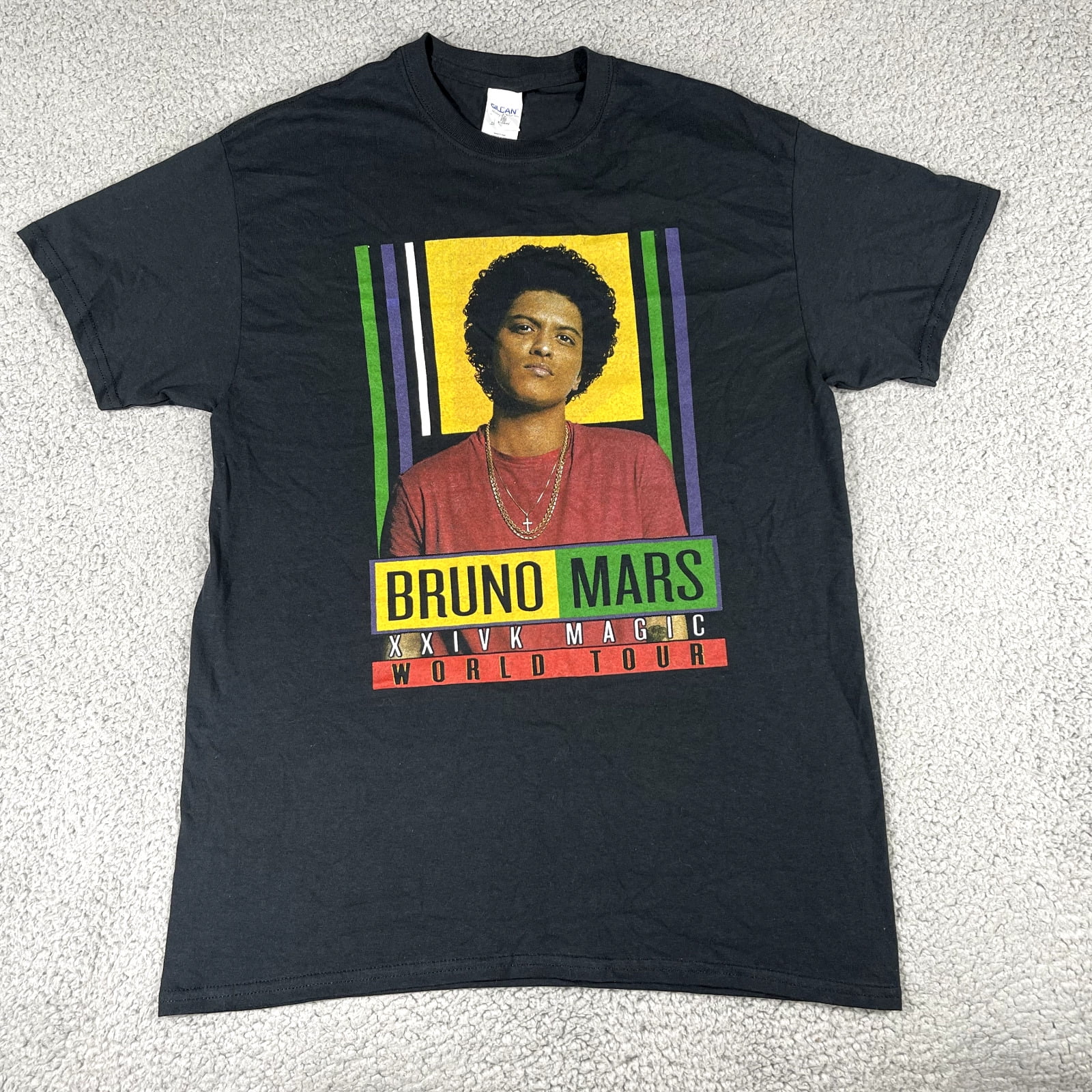 EverFind Bruno Mars Shirt Mens Medium Black Short Sleeve Tour 2018 ...
