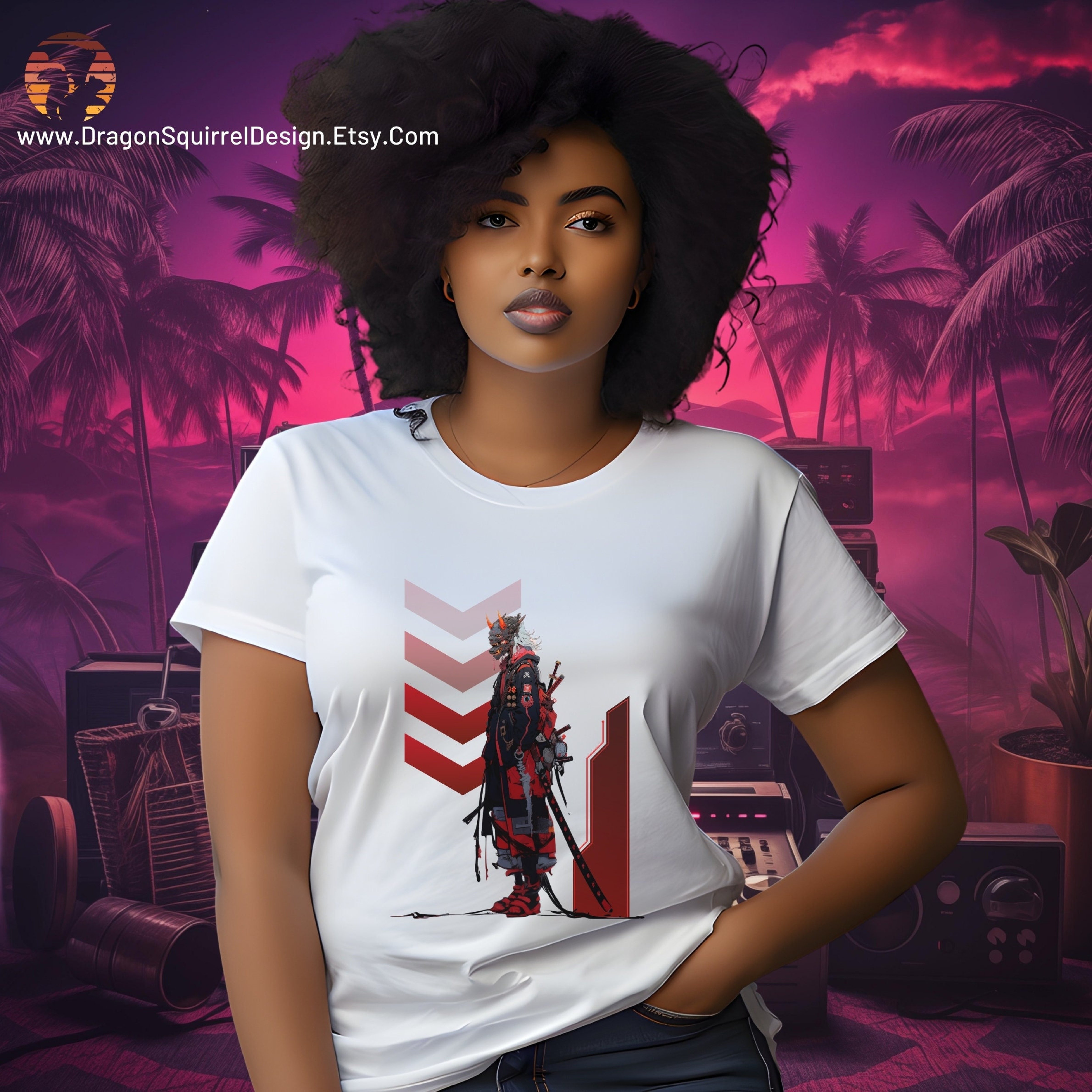 EverFind Cyberpunk Samurai Wolf Mask Urban Warrior Synthwave Aesthetic ...