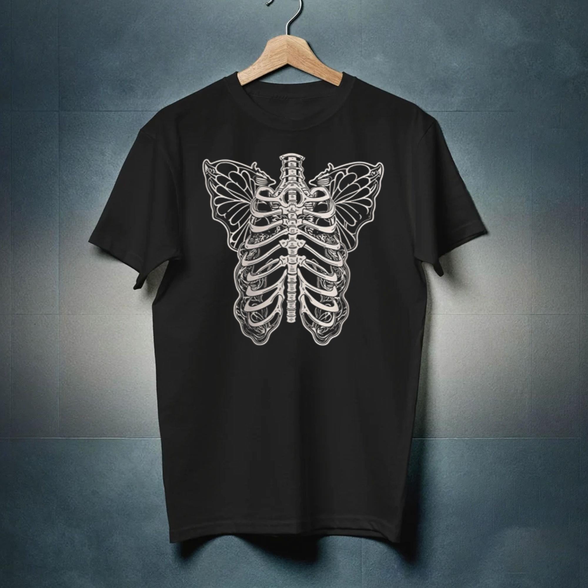 EverFind Fae Skeleton T-Shirt , Fairycore Goth Aesthetic , Fairy Grunge ...