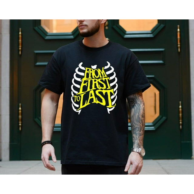 Everfind From First To Last Yellow Logo Rib Cage Post Hardcore Band T