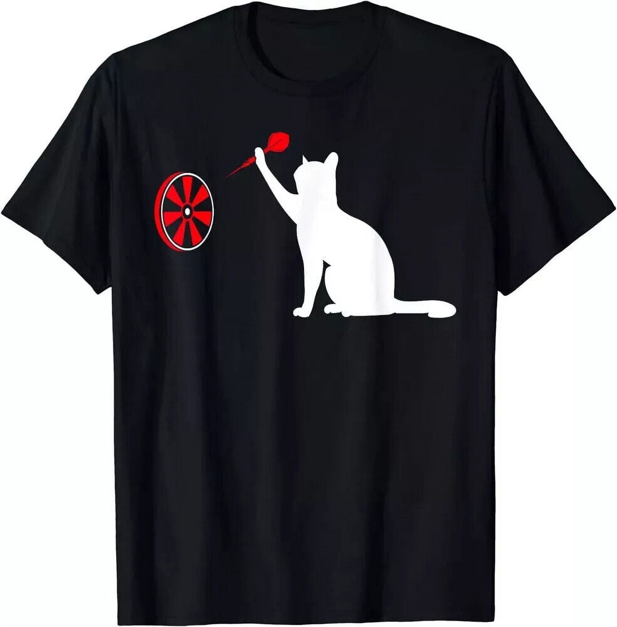 EverFind Funny Dart Throwing Cat Dart and Cat Lover T-Shirt Christmas ...