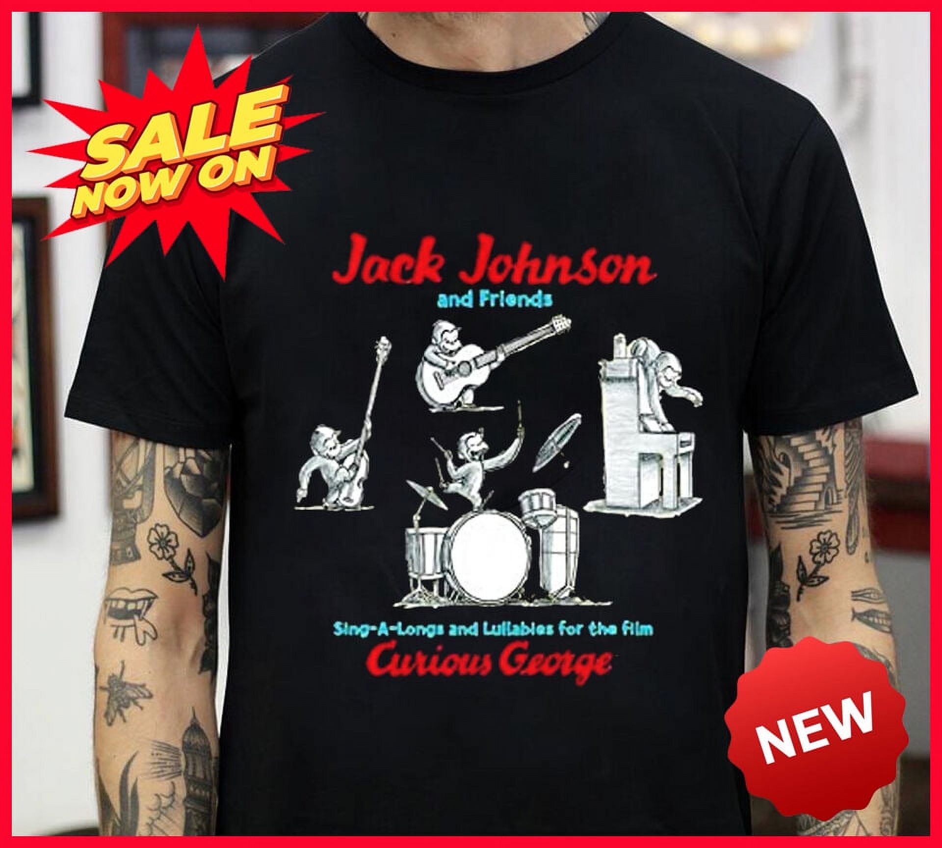 EverFind Jack Johnson Sing for the Film Curious George Men T-Shirt All ...