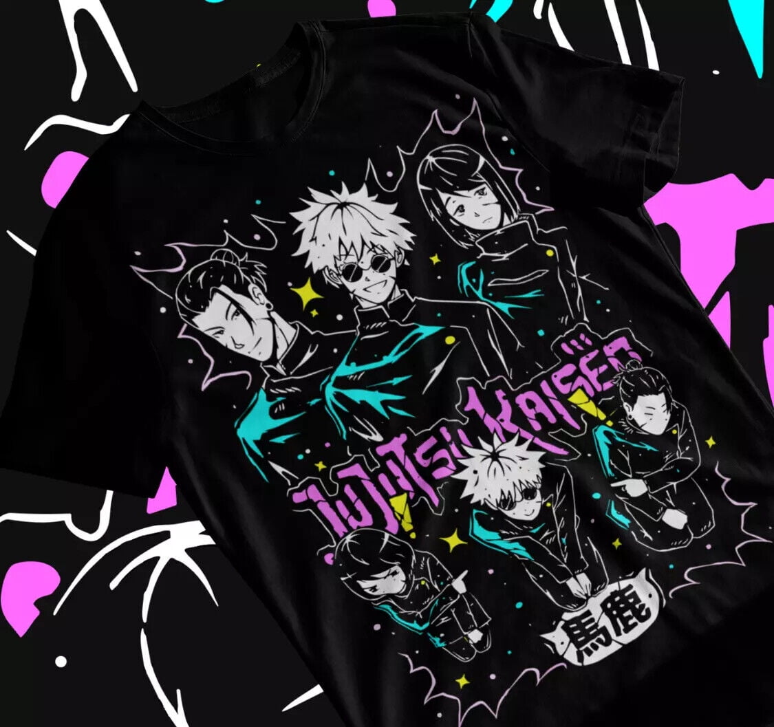 EverFind Jujutsu Kaisen Gojo Satoru Geto Suguru Black Anime T-shirt S ...
