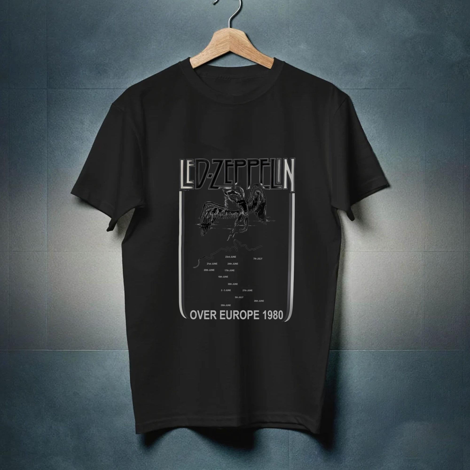 EverFind Led Zeppelin Over Europe 1980 T-shirtChristmas Gift Shirt ...
