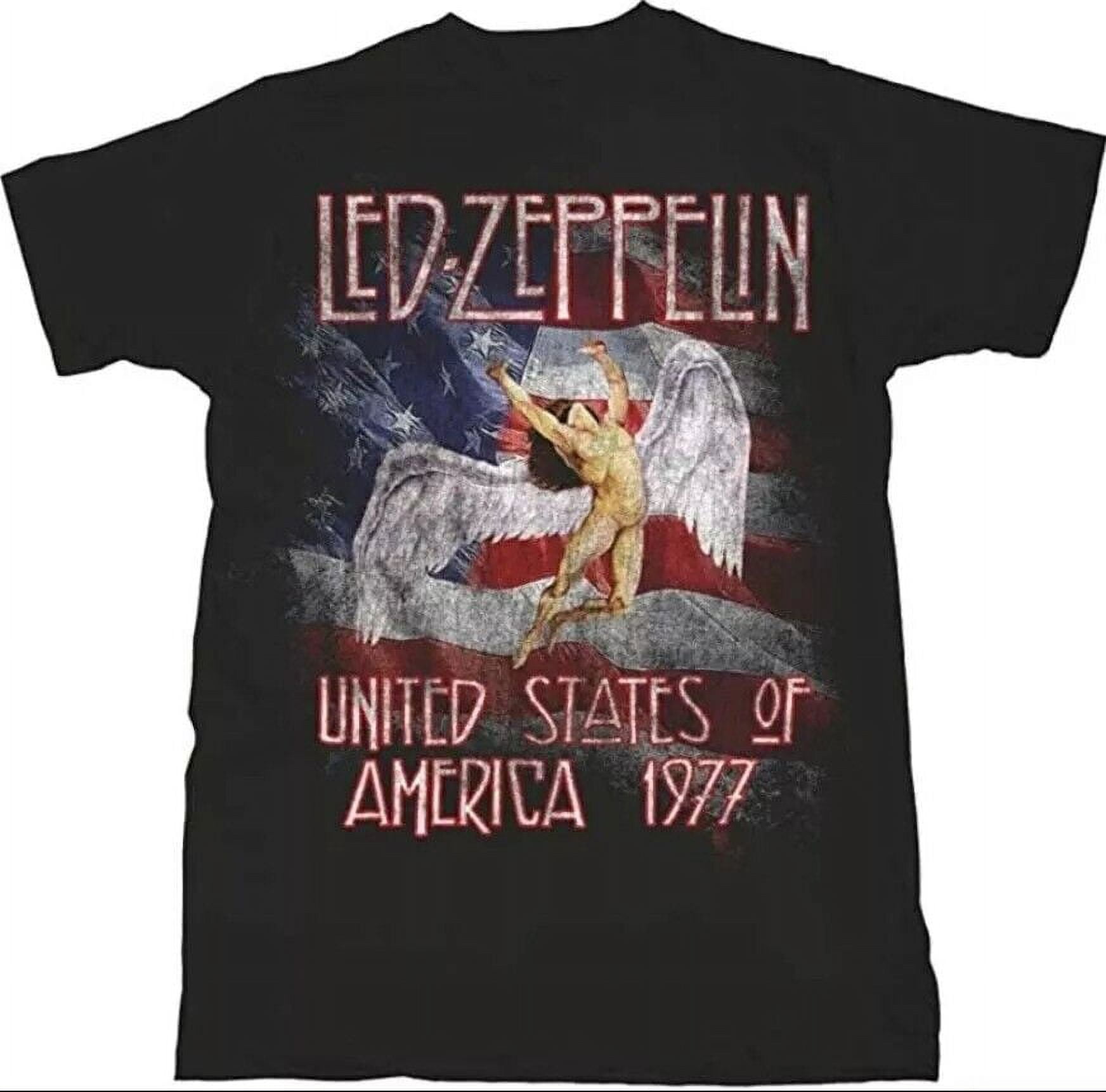 EverFind Led Zeppelin USA Tour 1977 Flag T-Shirt, Led Zeppelin Metal ...