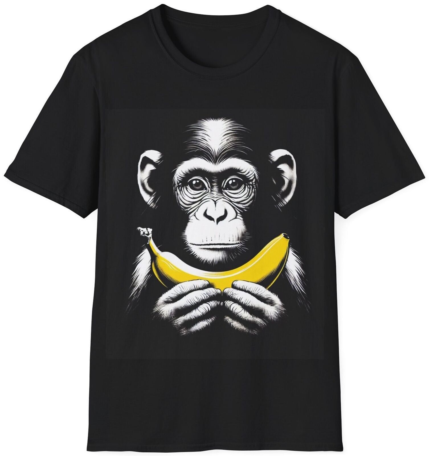 EverFind Monkey With Banana Uni T-shirt Monkey Animal Tee Graphic Tee ...
