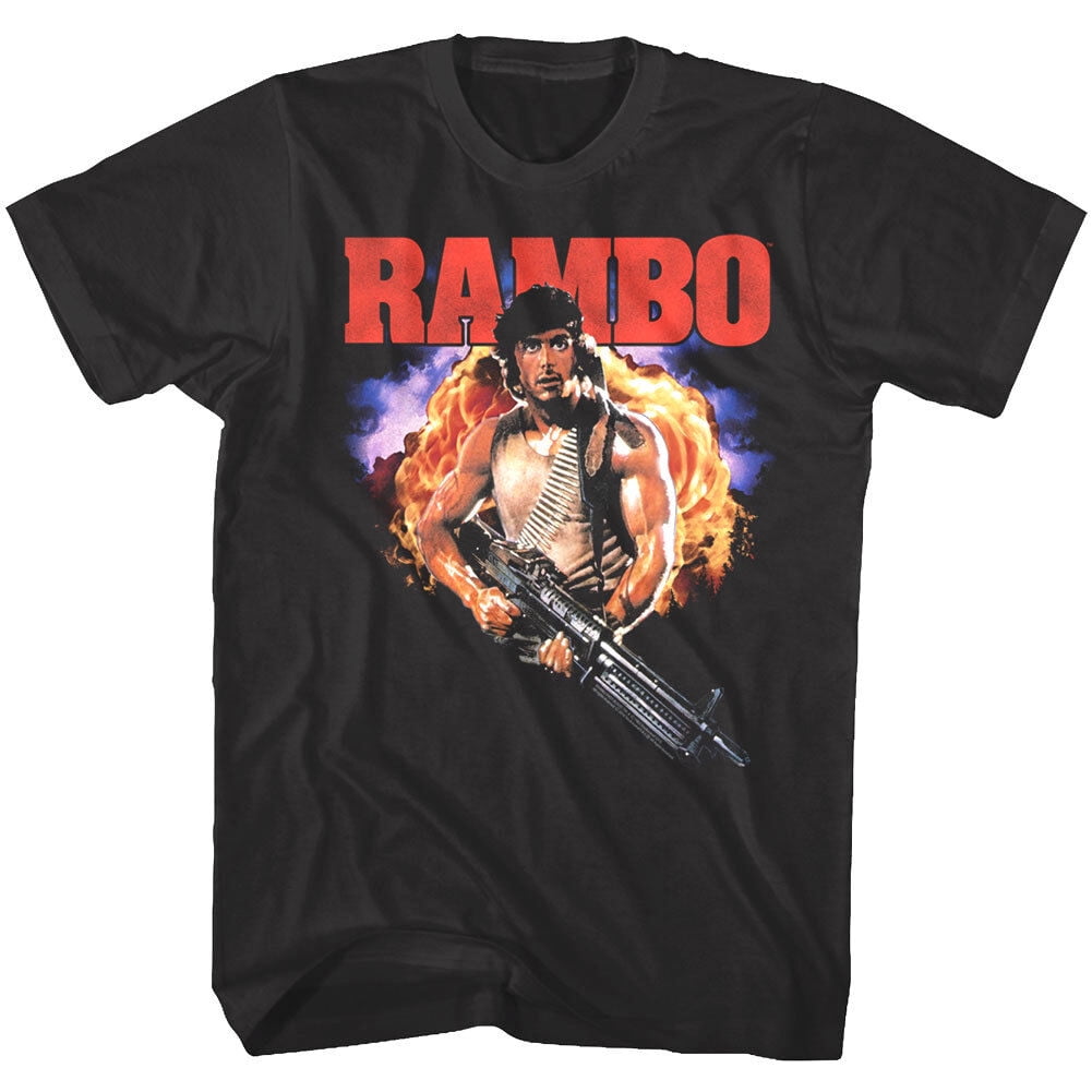EverFind Rambo Explosion Movie Poster Men's T Shirt Big Action Top ...