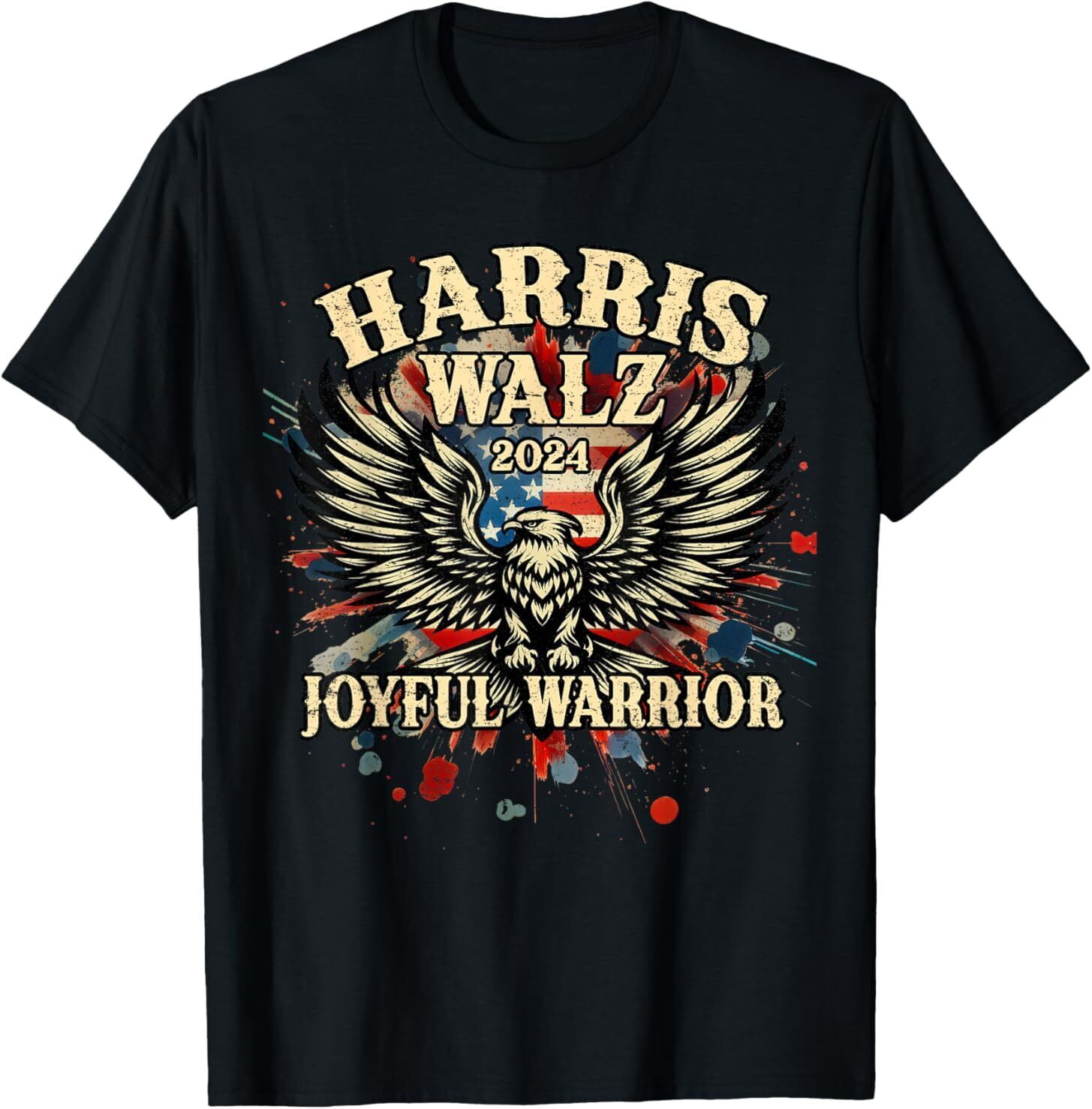EverFind Walz 2024 Joyful Warrior Eagle USA Flag T-Shirt Christmas Gift ...