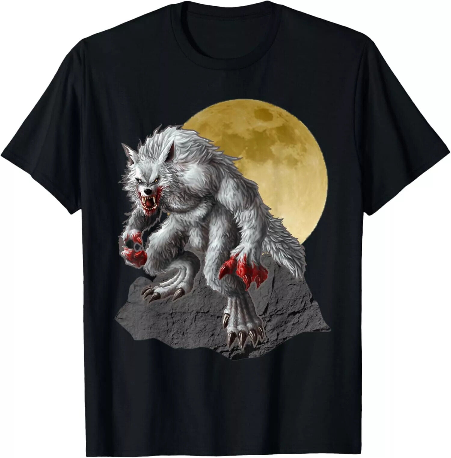 EverFind Werewolf Full Moon Scary Angry Wolf Halloween Gifts T-Shirt ...