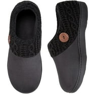 Dearfoams Women's Cable Knit Clog Slippers with Memory Foam and Machine ...