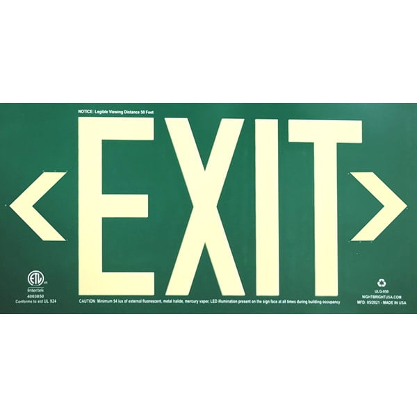 EverGlow® Photoluminescent Exit Sign - Walmart Business Supplies EverGlow® Photoluminescent Exit Sign - Walmart Business Supplies