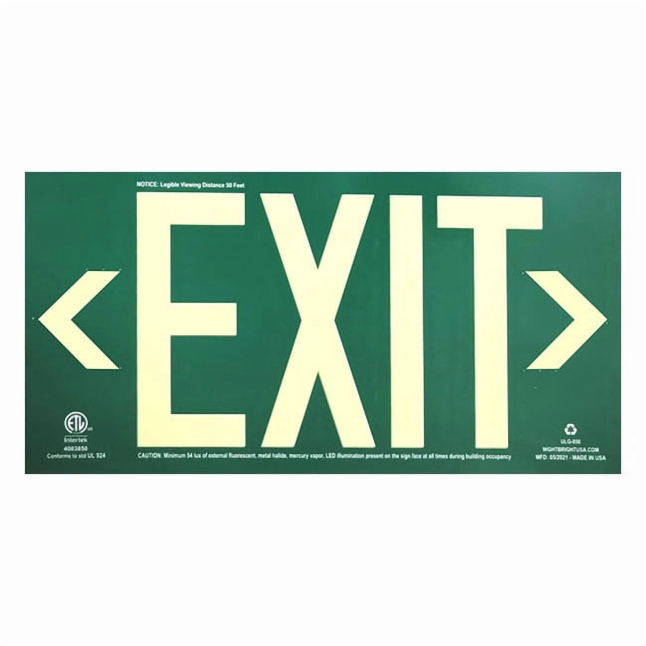 EverGlow® Photoluminescent Exit Sign - Walmart.com