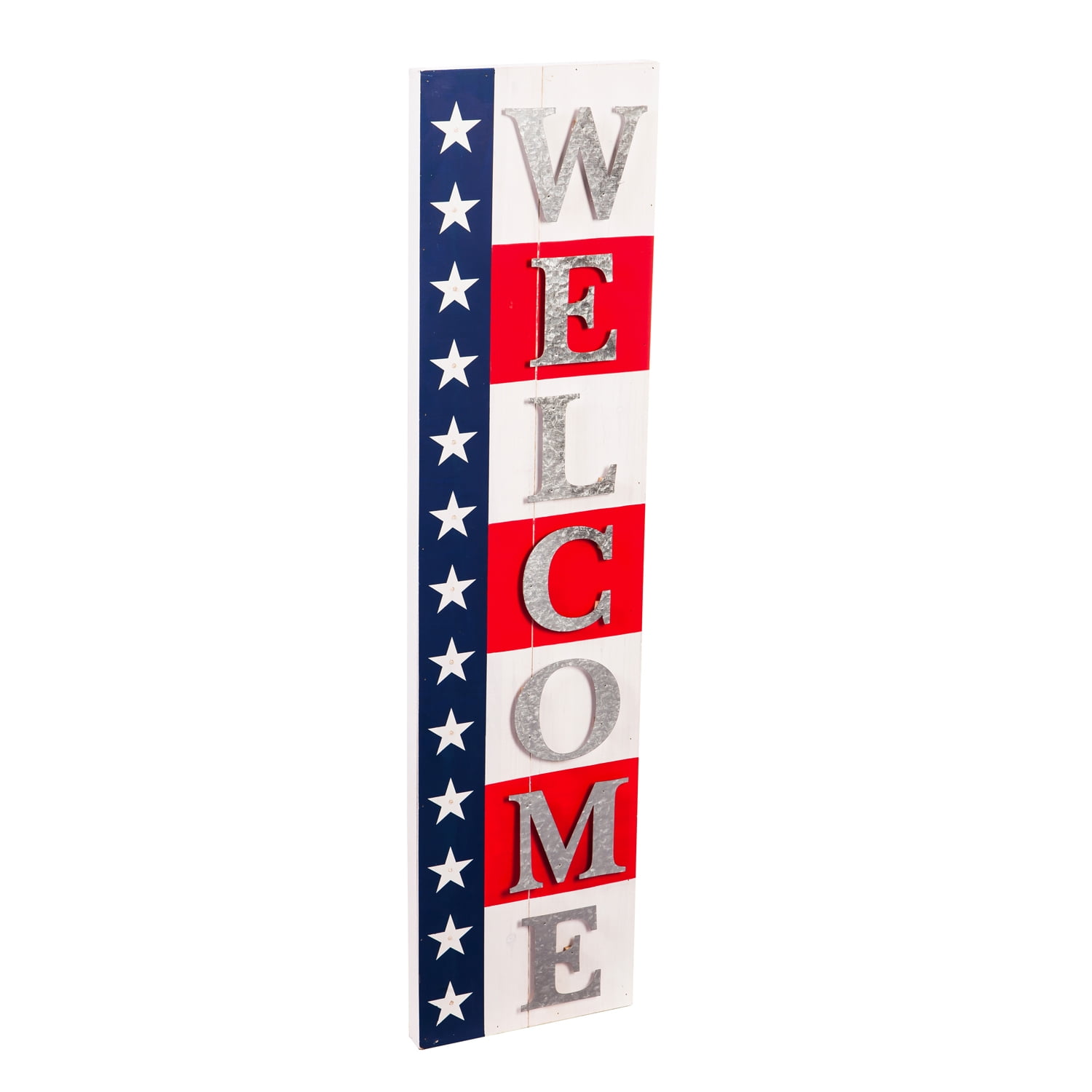 EverGreen Outdoor Metal, Wood Message Sign, 11.8''" x 47.6'' " x 1.8 ...