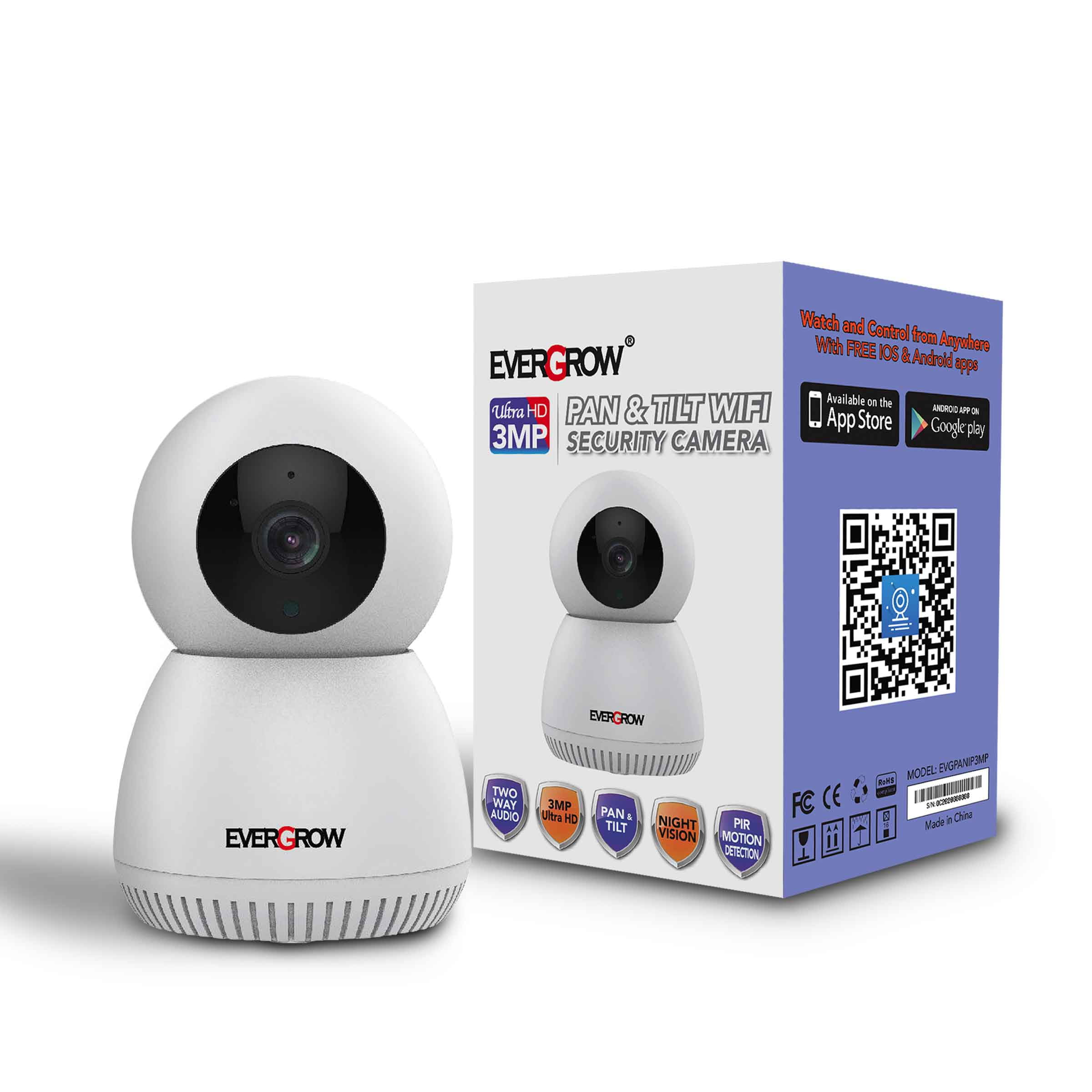 EverGrow Baby Monitor, WiFi Pet Camera Indoor, 360-degree Wireless IP ...