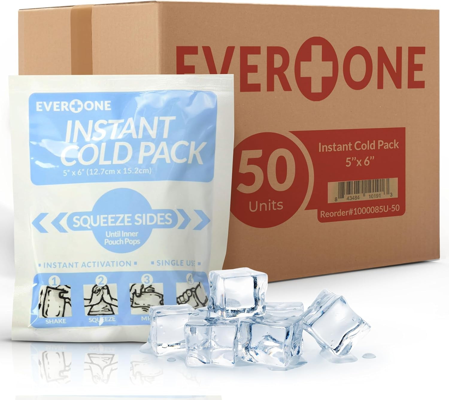 EverOne Instant Cold Pack 5 X 6, 50 Count - Walmart Business Supplies
