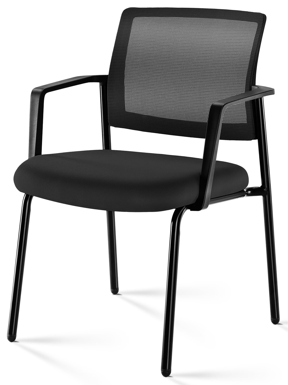 EverPick Mesh Back Stacking Chairs with Arms - Upholstered Fabric Seat ...