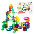 EverPlay 150 PC Marble Race Track Building Block & Magnetic Tiles, Building STEM Toy for Kids 3 ...