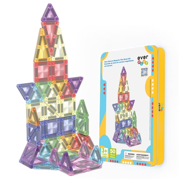 EverPlay Nano Magnetic Tiles Building Blocks Travel Toy with Tin ...