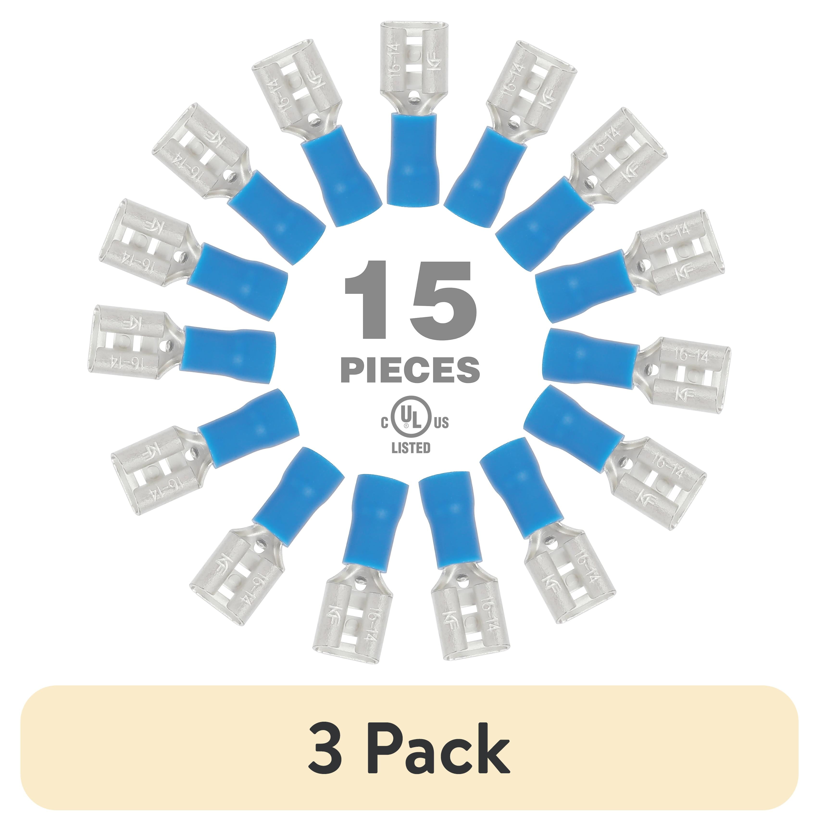 (3 pack) EverStart 15-Piece Slide Connectors Female, Model 5109, Blue ...