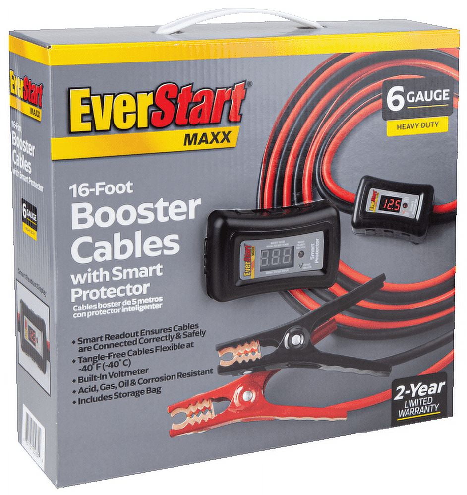 EverStart ,16 Foot 6 Gauge Smart Booster Cable, 190 Amps - Walmart.com