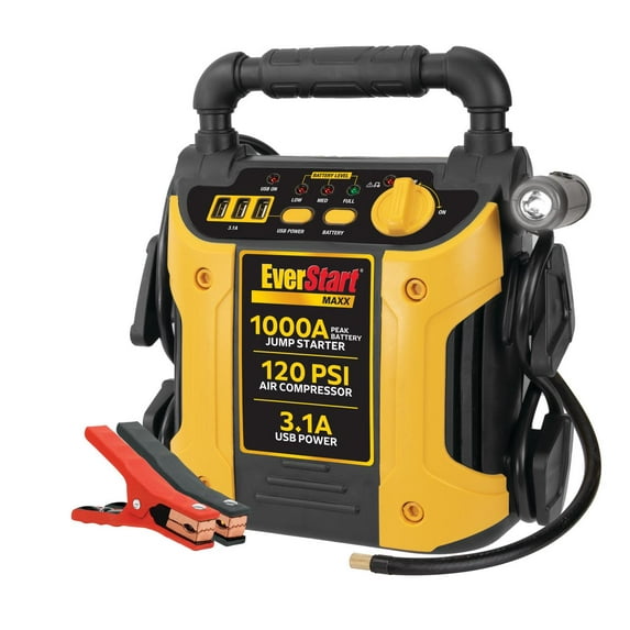 Free Shipping! Ever Start Jump Starter with 1000 Peak Amps, 120 PSI ...