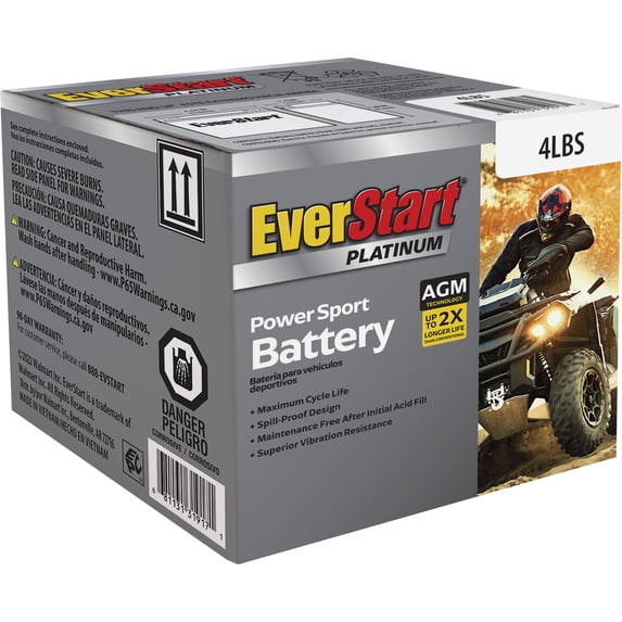 Free Shipping! EverStart AGM PowerSport Battery, 12V 50 CCA, Group Size ...