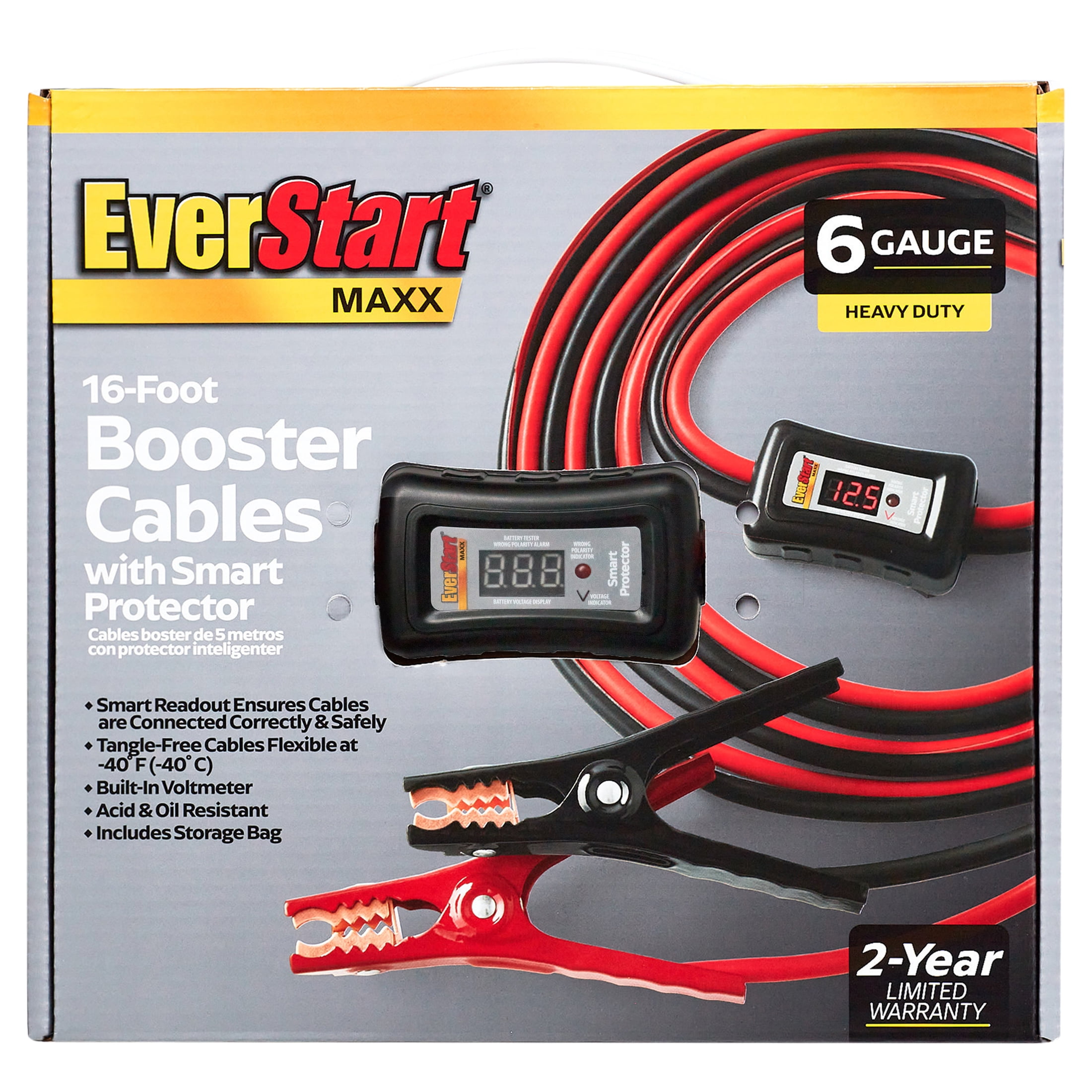 EverStart Maxx Heavy Duty Booster Cables with Smart Protector 6ga 16ft ...