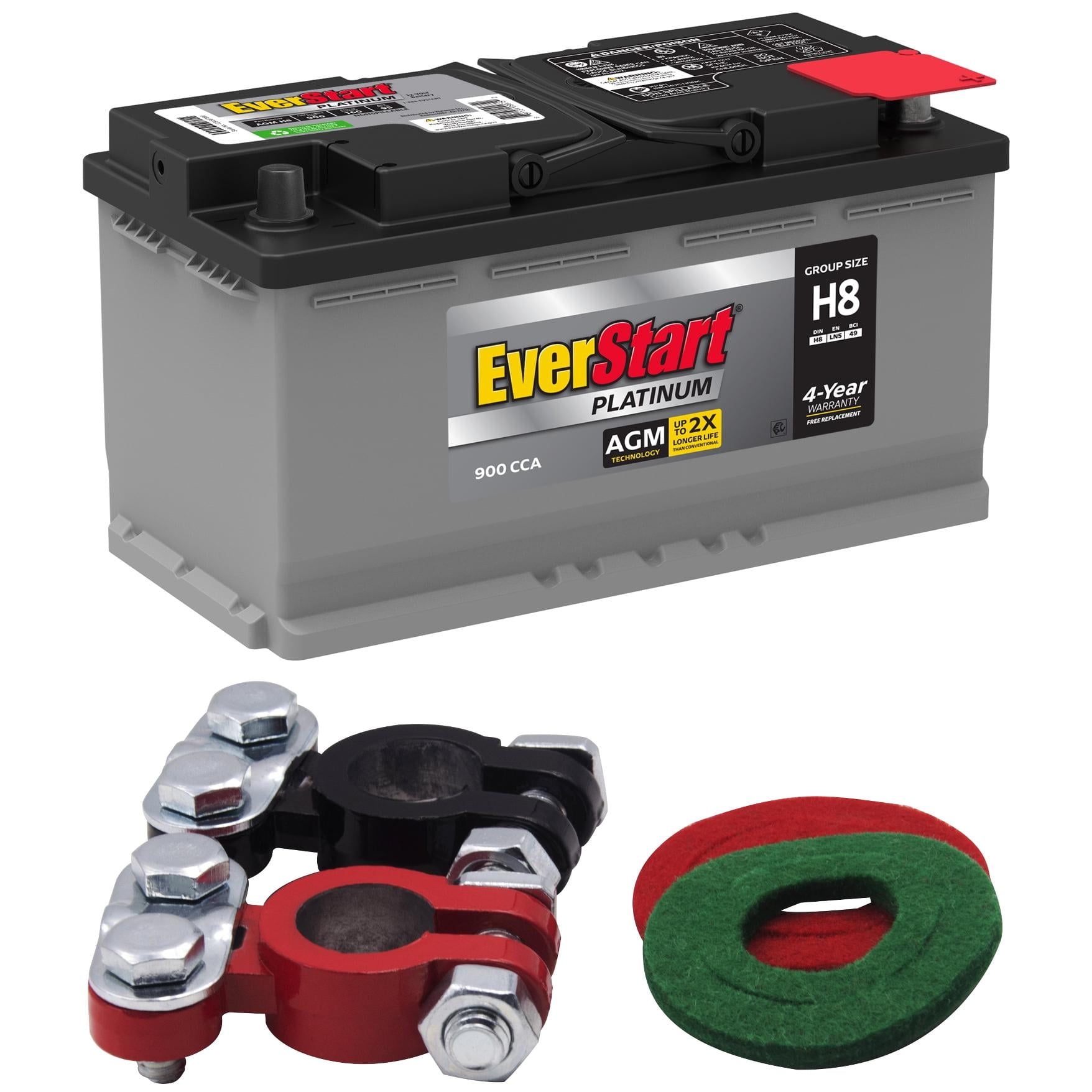 EverStart Platinum AGM Automotive Battery, Group Size H8 / LN5 / 49 12 Volt, 900 CCA with Top ...