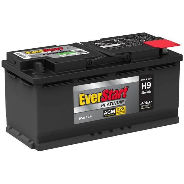 EverStart Platinum BOXED AGM Battery, Group Size H9 12 Volt, 950 CCA ...