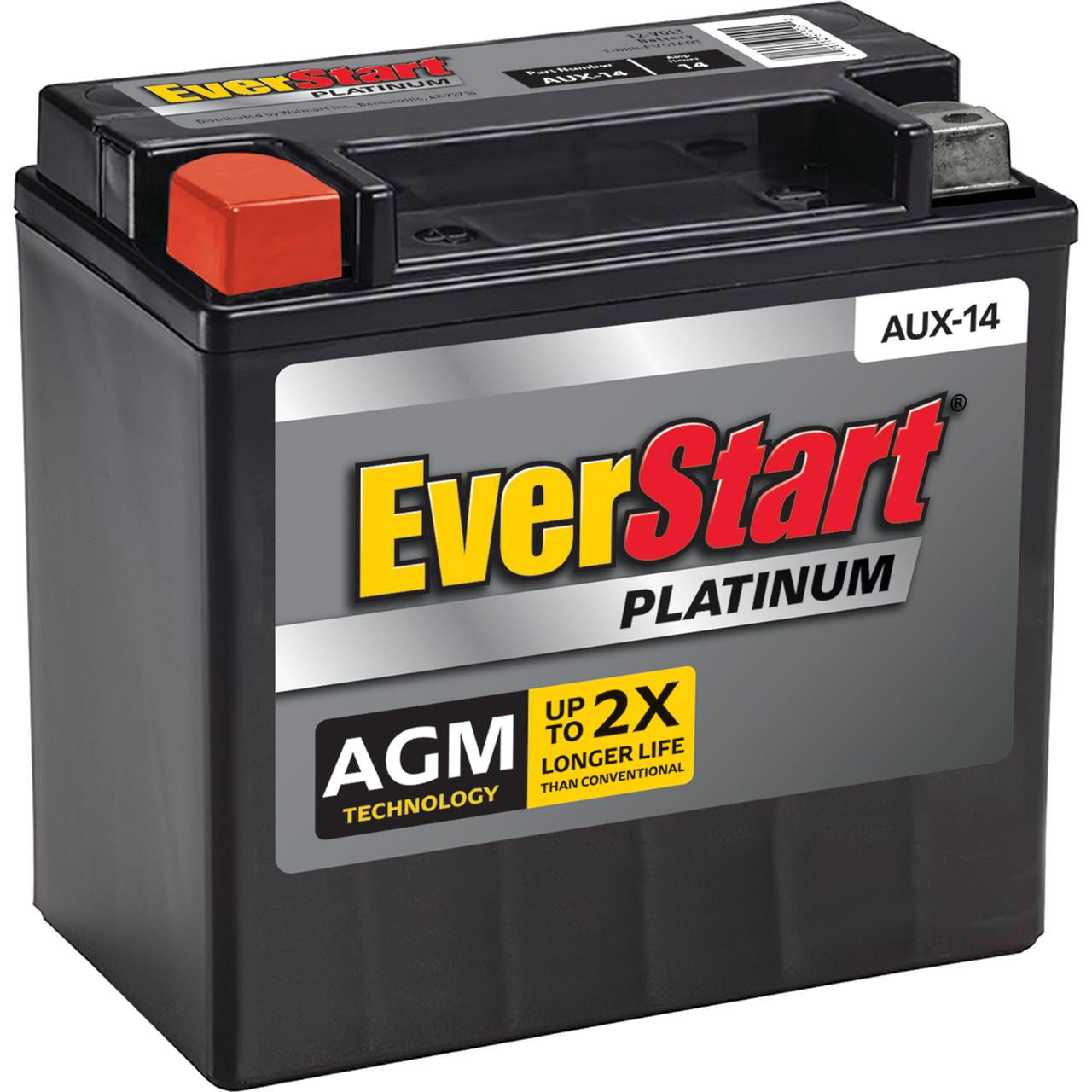 EverStart Platinum BOXED AGM Power Sport Battery, Group Size AUX 14 12 Volt, 200 CCA - Walmart.com