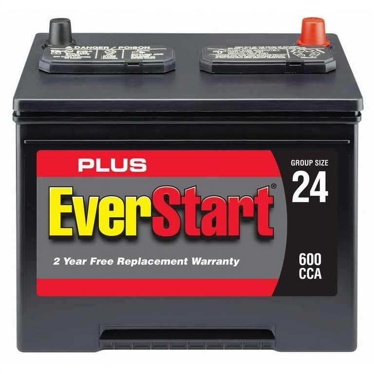 EverStart Plus Lead Acid 12 Volt Automotive Battery Group Size 24 600 CCA