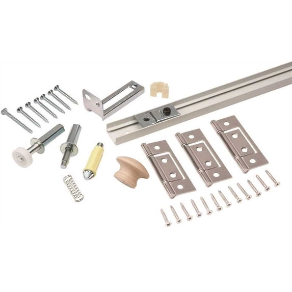 Everbilt 18401 36 in. Bi-Fold Door Hardware Set - Pair Steel and Wood ...
