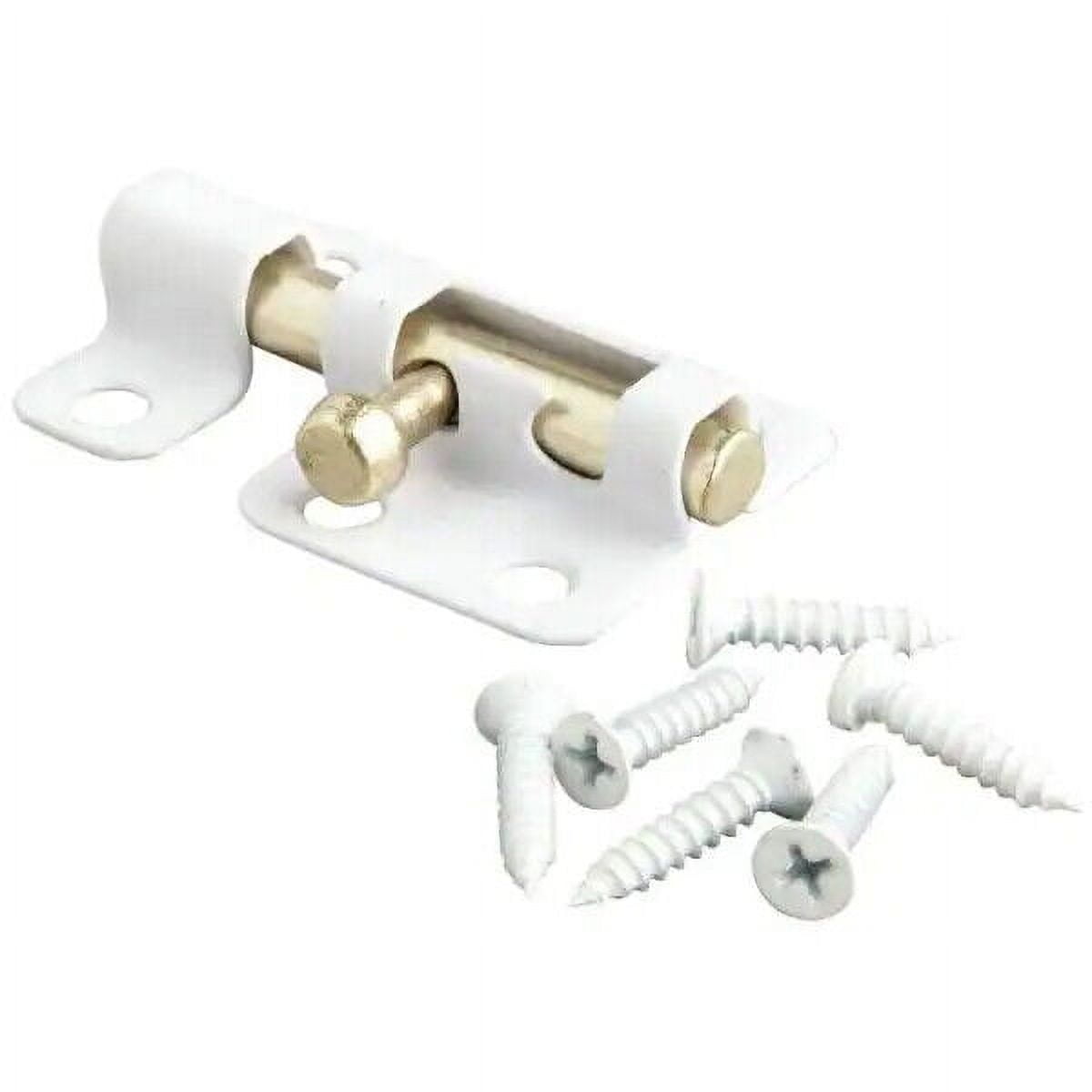 Everbilt 2 in. White Window Door Cabinets Safety Bolt Lock Latch 13518 ...