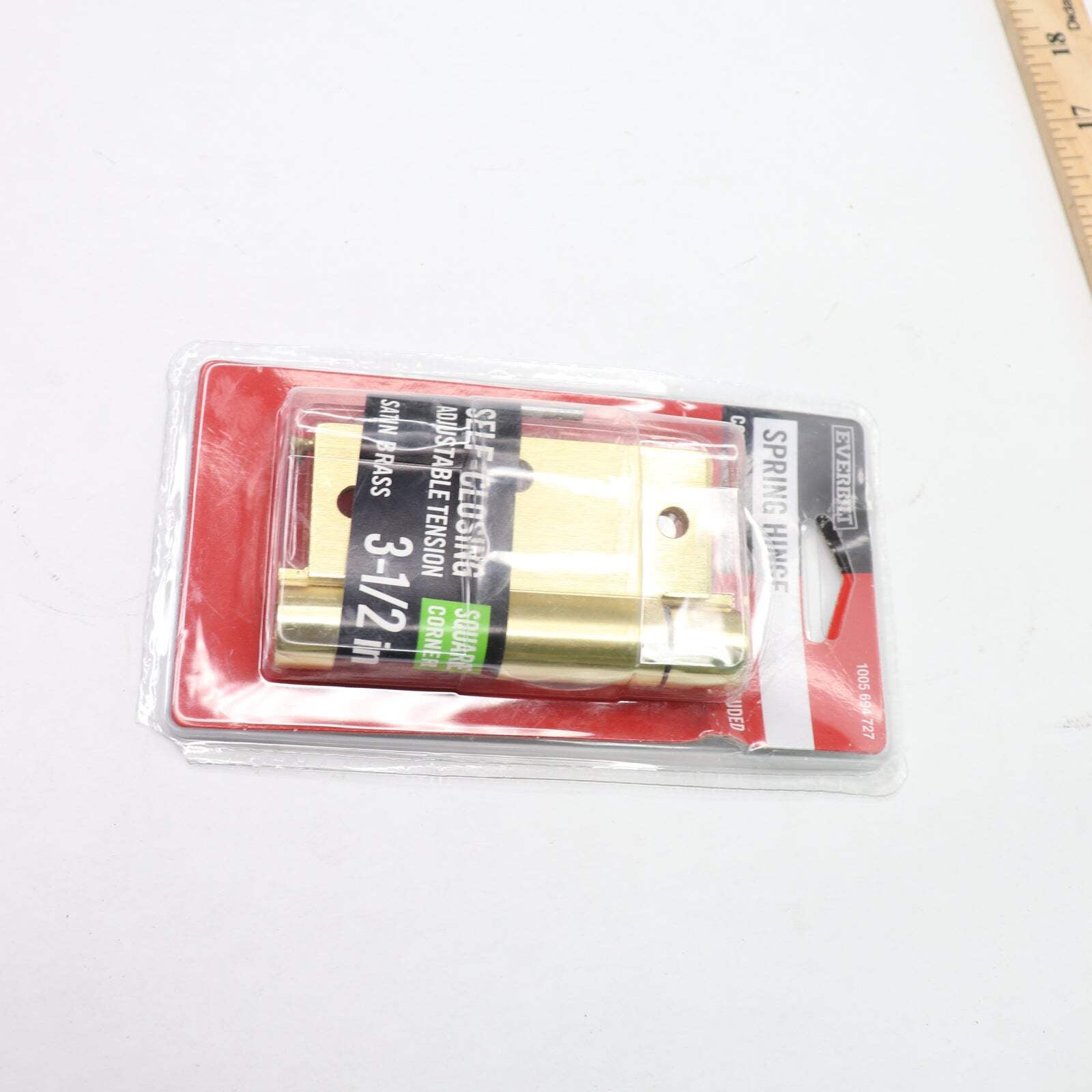 Everbilt 3-1/2 in. Square Radius Satin Brass Adjustable Spring Door ...